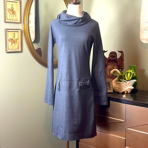 Lole | Dresses | Lole Drop Waist Cowl Neck Long Sleeve Dress Upf 5 ...